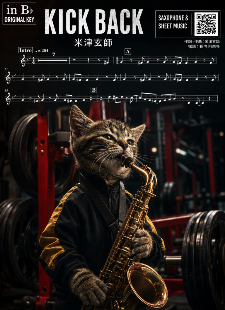 KICK BACK／米津玄師 楽譜｜アルト・テナーサックス／フルート Sax／Flute／in C・E♭・B♭ - 長内音楽教室